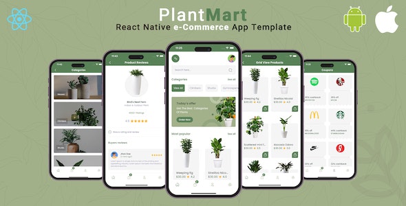 Plantmart React Native Ecommerce App Template Nulled